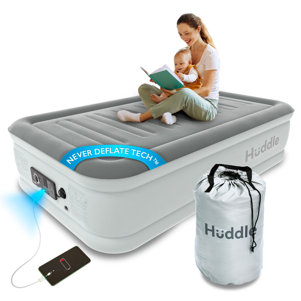 Luxury Never Deflate Air Mattress with Patented Dual Pump - Single